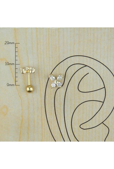 Family Store Zirkon Kelebek Gold Kıkırdak Piercing Family Store Zirkon Kelebek Gold Kıkırdak Piercing