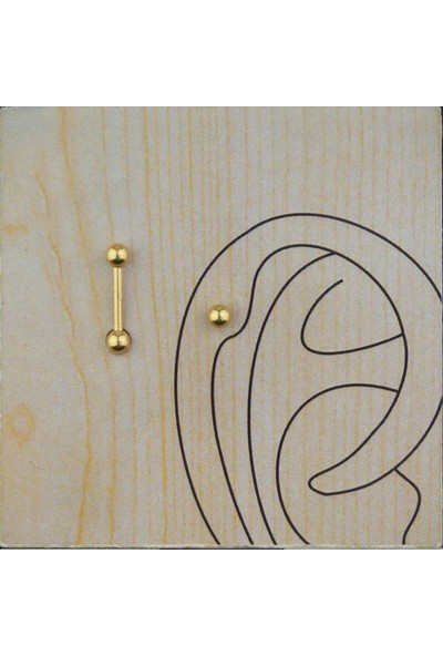 Family Store 8mm Cerrahi Çelik Gold Kıkırdak Piercing