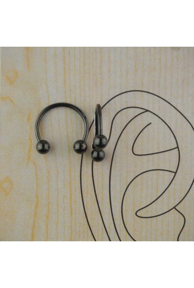 Family Store 12MM Siyah Halka Piercing (Top:4mm)