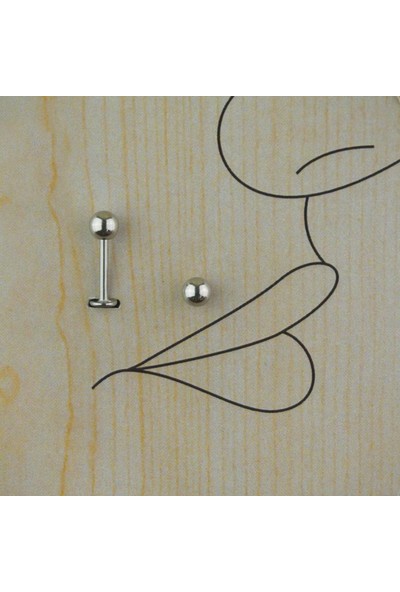 Family Store 8mm Çelik Dudak Piercing (Top:4mm)