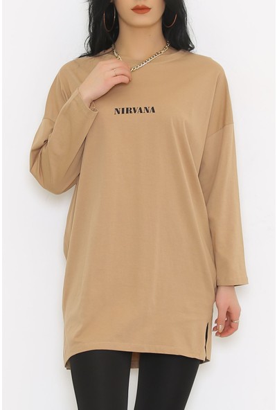 Meern Baskılı Penye Tunik Sütlükahve - 2216.105.