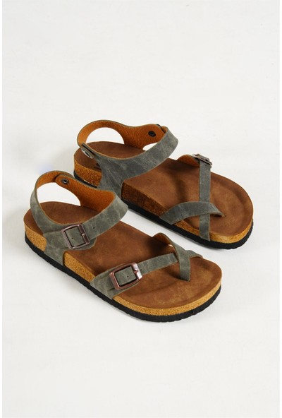 EFW Brendi Tek Parmak Haki Sandalet