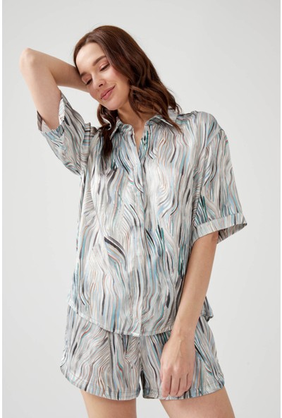 Hays Kadın Vegan Dokuma Düşük Omuz Gömlek Üst