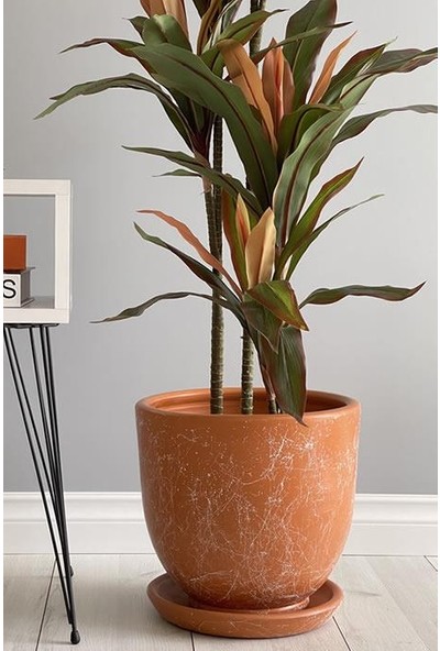 Odka Saksı Tabaklı 30CM Mia Seri Mermer Desenli Kiremit Mermer Desenli Odka Saksı Tabaklı 30CM Mia Seri Mermer Desenli Kiremit Mermer Desenli