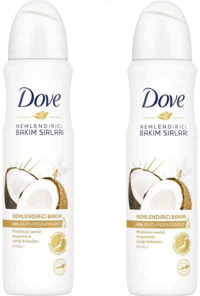 Dove Kadın Deodorant Hindistan Cevizi Sprey 150ML x 2 Adet Dove Kadın Deodorant Hindistan Cevizi Sprey 150ML x 2 Adet