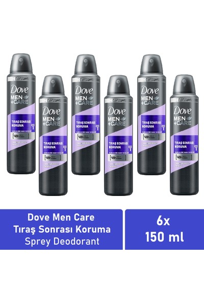 Dove Men Care Deodorant Tıraş Sonrası Koruma 150 ml - 6 Adet Dove Men Care Deodorant Tıraş Sonrası Koruma 150 ml - 6 Adet