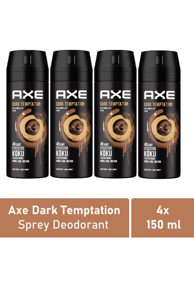 Axe Erkek Deodorant Dark Temptation 150 ml x 4 Adet Axe Erkek Deodorant Dark Temptation 150 ml x 4 Adet