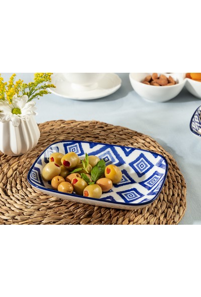 Madame Coco Rêve Bleu Carre Tabak - Mavi - 17,5X12,5 cm