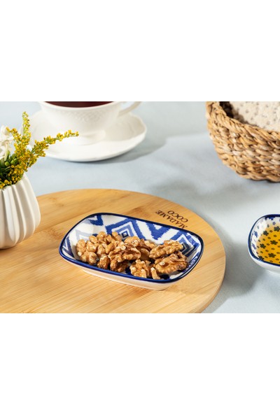 Madame Coco Rêve Bleu Carre Tabak - Mavi - 12X9 cm