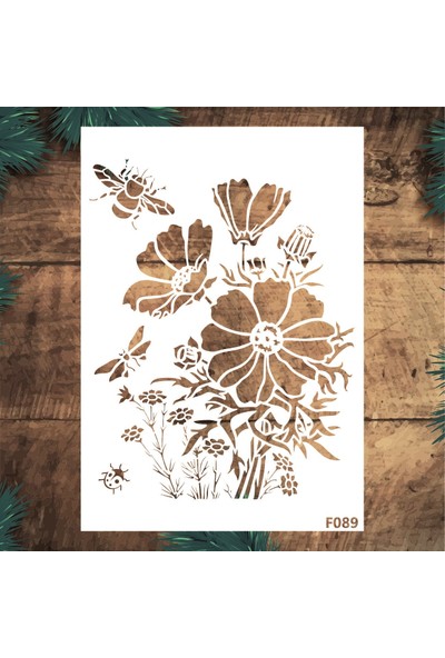Stencil Tasarım F089 Gelincik - Dekoratif Duvar ve Eşya Boyama Şablonları 21 x 30 cm Stencil Tasarım F089 Gelincik - Dekoratif Duvar ve Eşya Boyama Şablonları 21 x 30 cm