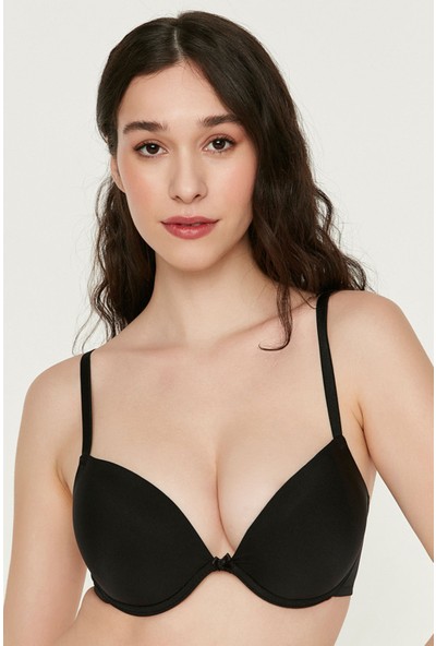 TopTrend Kadın Polyamid Yarım Destekli B Cup Beden Siyah Sütyen