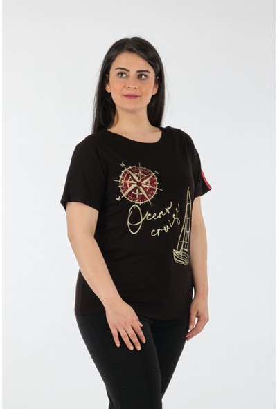 Tolga Saraçoglu Tolga Saraçoğlu Yuvarlak Yaka Desenli Düşük Kol Siyah Kadın Bluz 22YBLZ10156 Tolga Saraçoglu Tolga Saraçoğlu Yuvarlak Yaka Desenli Düşük Kol Siyah Kadın Bluz 22YBLZ10156