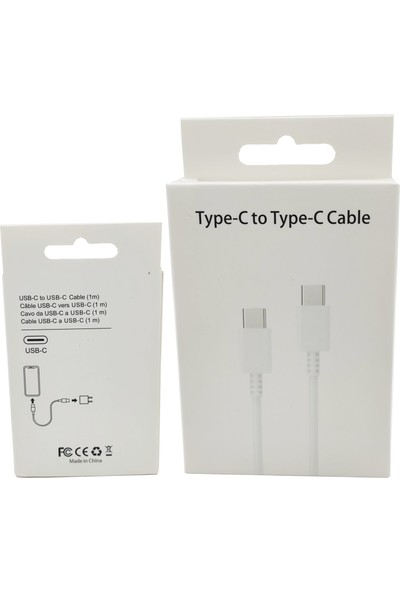 C-Cable Type-C To Type-C (Beyaz) Şarj Kablosu EP-DG970BBE