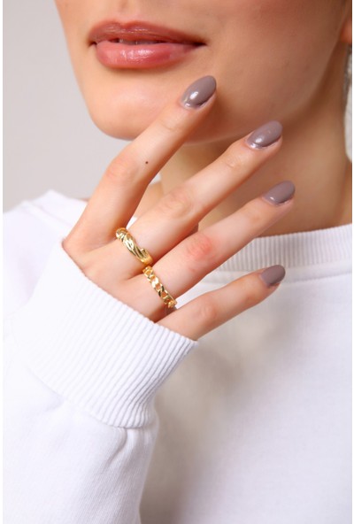 Aurrari Gold Renk 2'li Yüzük Aurrari Gold Renk 2'li Yüzük