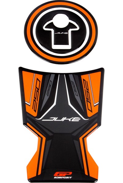 Gp Kompozit Ktm Duke 250 2017-2022 Uyumlu Tank Pad Siyah-Turuncu Gp Kompozit Ktm Duke 250 2017-2022 Uyumlu Tank Pad Siyah-Turuncu