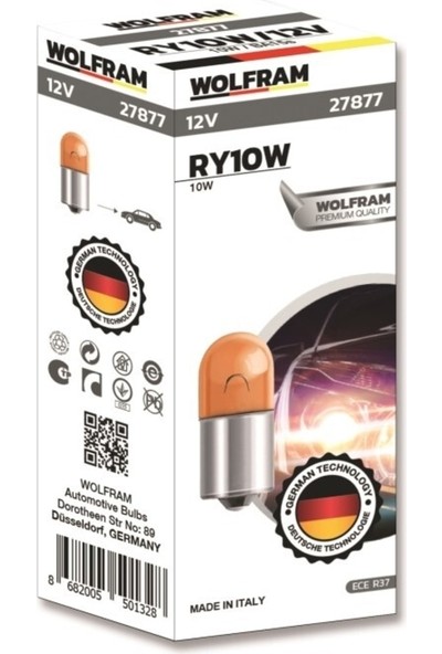 Wolfram RY10W 67 Sarı Ampul 1 1ADET Wolfram RY10W 67 Sarı Ampul 1 1ADET