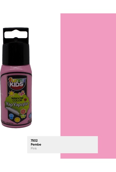Rich Funny Kids Yap Yapıştır Cam Boyası 60CC - 7502 Pembe Rich Funny Kids Yap Yapıştır Cam Boyası 60CC - 7502 Pembe