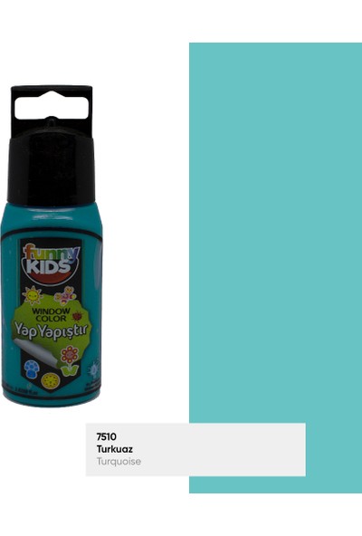Rich Funny Kids Yap Yapıştır Cam Boyası 60CC - 7510 Turkuaz Rich Funny Kids Yap Yapıştır Cam Boyası 60CC - 7510 Turkuaz