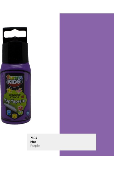Rich Funny Kids Yap Yapıştır Cam Boyası 60CC - 7504 Mor Rich Funny Kids Yap Yapıştır Cam Boyası 60CC - 7504 Mor