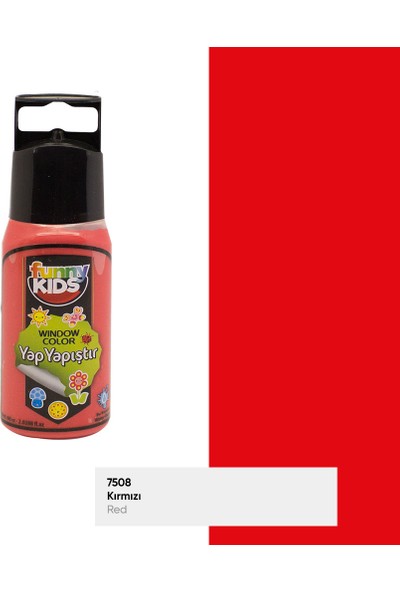 Rich Funny Kids Yap Yapıştır Cam Boyası 60CC - 7508 Kırmızı Rich Funny Kids Yap Yapıştır Cam Boyası 60CC - 7508 Kırmızı