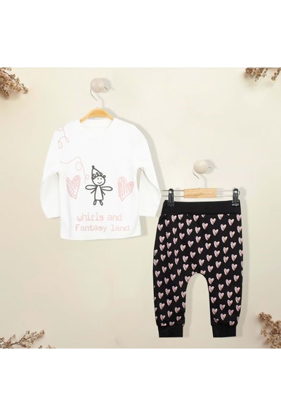 Kız Çocuk 2li Takım Kalpli - Flonte Kids - Eşofman Takımı - Pembe - 1-2 Yaş Kız Çocuk 2li Takım Kalpli - Flonte Kids - Eşofman Takımı - Pembe - 1-2 Yaş