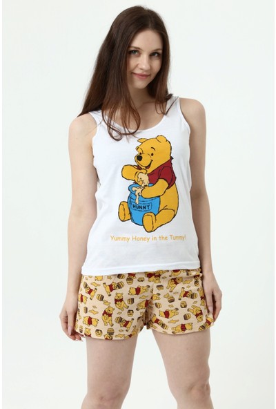 Bak's Store Kadın Truncu Bal Yiyen Ayı Baskılı Kadın Atlet Şort Takımı Bak's Store Kadın Truncu Bal Yiyen Ayı Baskılı Kadın Atlet Şort Takımı