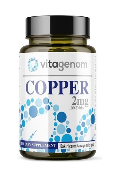 Vitagenom Copper 2 Mg 100 Tablet Bakır Içeren Takviye Edici Gıda Vitagenom Copper 2 Mg 100 Tablet Bakır Içeren Takviye Edici Gıda
