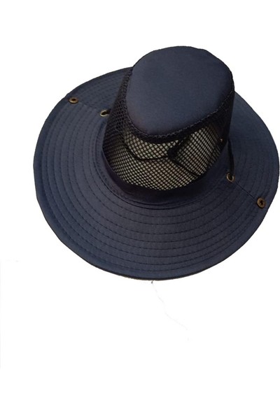 Asker Vadisi Jungle Fileli Lacivert Renk Safari Şapka Asker Vadisi Jungle Fileli Lacivert Renk Safari Şapka