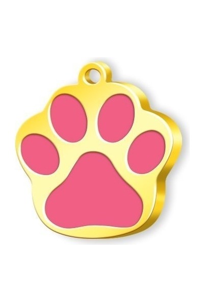 See Me Altın Kaplama Pati Küçük Künye - Pembe