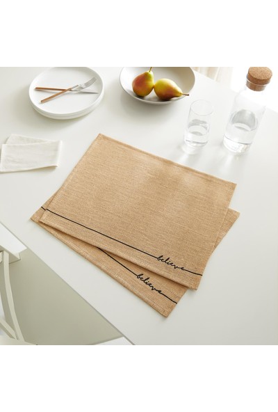 Ocean Home Believe Baskılı Amerikan Servis 2'li Set