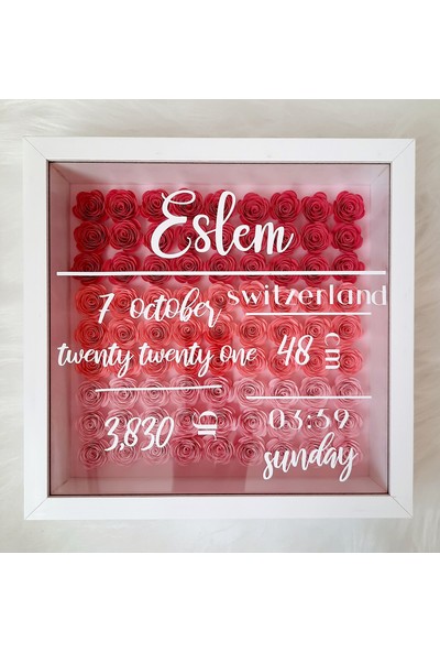 Ahşap Çerçeve Doğum Panosu 30 x 30 cm Ahşap Çerçeve Doğum Panosu 30 x 30 cm