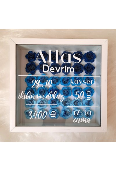 Ahşap Çerçeve Doğum Panosu 30 x 30 cm Ahşap Çerçeve Doğum Panosu 30 x 30 cm