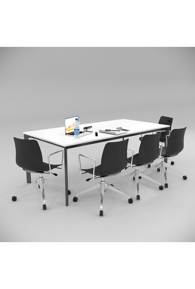 Akr Ofis Corner Toplantı Masası Beyaz