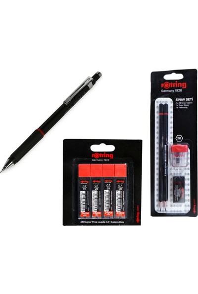 Rotring Rapid 0.7 Kalem,4'lü Uç ve Kalem+Silgi+Kalemtıraş Seti Rotring Rapid 0.7 Kalem,4'lü Uç ve Kalem+Silgi+Kalemtıraş Seti