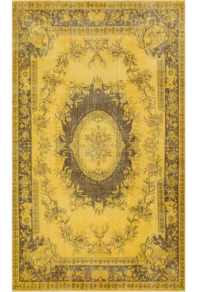 Çam Halı Gerçek El Dokuma Göbekli Hardal Rengi Vintage HALI-170 x 283 cm Çam Halı Gerçek El Dokuma Göbekli Hardal Rengi Vintage HALI-170 x 283 cm