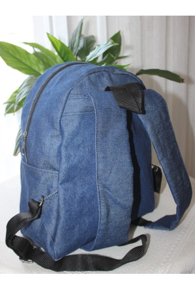 Mebes Kot (Jean) Kumaş Kadın Sırt Omuz Çantası Papatya