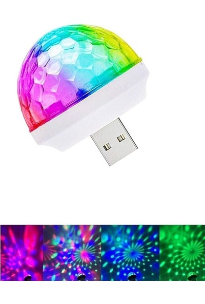 Rucas Araç Içi Sese Duyarlı Mini Disko Topu LED Usb'li RUCAS652 Rucas Araç Içi Sese Duyarlı Mini Disko Topu LED Usb'li RUCAS652