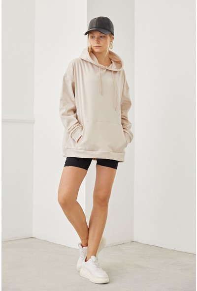 Foremia Cep Detay Kapşonlu Sweat-Taş