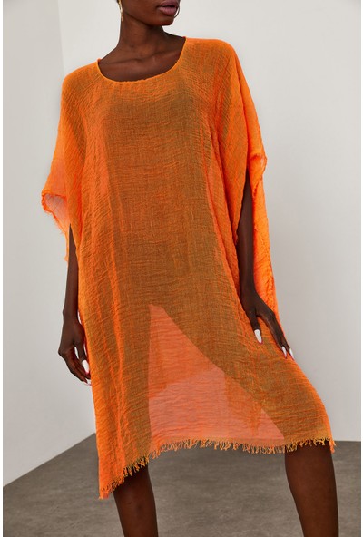 Xhan Turuncu Yarasa Kol Bürümcük Kumaş Pareo 2YXK4-46150-11 Xhan Turuncu Yarasa Kol Bürümcük Kumaş Pareo 2YXK4-46150-11