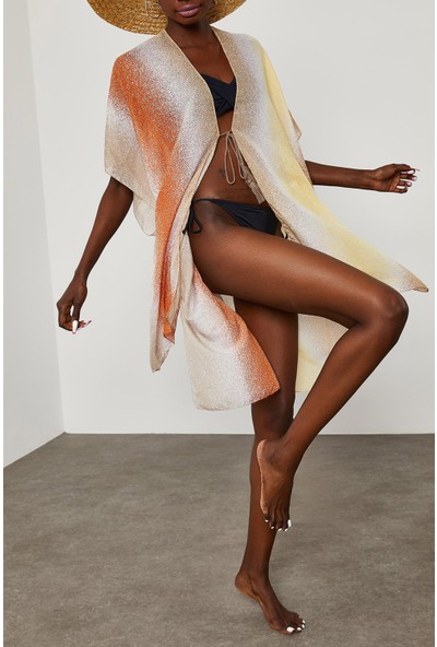 Xhan Yavruağzı Yanı Yırtmaçlı Renk Geçişli Pareo 2YXK9-46204-21 Xhan Yavruağzı Yanı Yırtmaçlı Renk Geçişli Pareo 2YXK9-46204-21