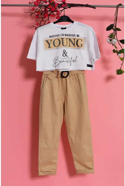 Pina Kids Kız Çocuk 2’li Alt Üst Takım Havuç Pantolon Tshirt