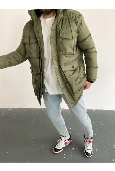 Bybasicman Haki Kapüşonlu Cepli Mont V-641 Bybasicman Haki Kapüşonlu Cepli Mont V-641