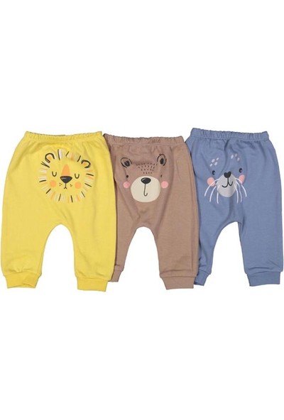 Hayvan Figürlü Erkek Bebek Tek Alt Pijama Pantolon