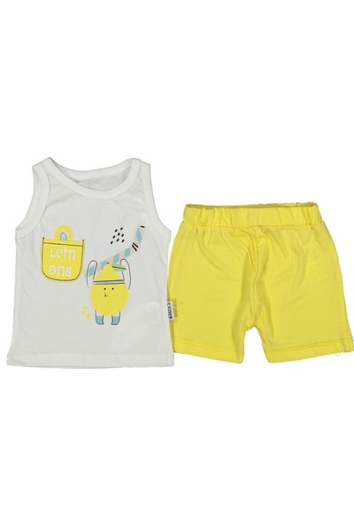 Deren Kids Lemon Baskılı Şortlu Erkek Bebek Ikili Takım