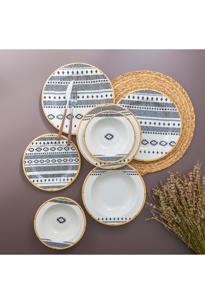 Karaca Saba 24 Parça 6 Kişilik Porselen Yemek Takımı Karaca Saba 24 Parça 6 Kişilik Porselen Yemek Takımı