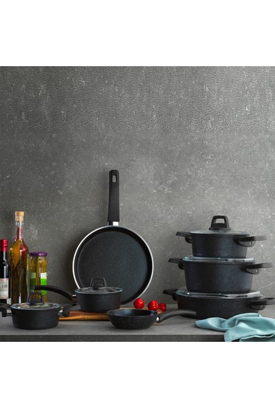 Schafer Dark Storm Y.y. Tencere Seti 12 Parça- Siyah