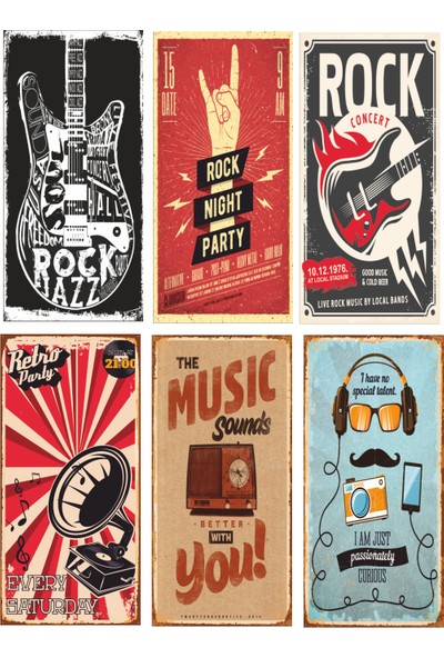 Hayat Poster Müzik Temalı 6lı Ahşap Poster Seti Hayat Poster Müzik Temalı 6lı Ahşap Poster Seti