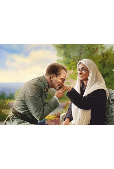 Hayat Poster Mustafa Kemal Atatürk Annesi Zübeyde Hanımın Elini Öperken 30 x 45 cm Kuşe Poster Silindir Kutulu Kargo Hayat Poster Mustafa Kemal Atatürk Annesi Zübeyde Hanımın Elini Öperken 30 x 45 cm Kuşe Poster Silindir Kutulu Kargo
