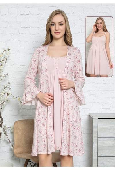 Duchesse 2016 Hamile Lohusa Sabahlıklı Gecelik Takım-Pudra