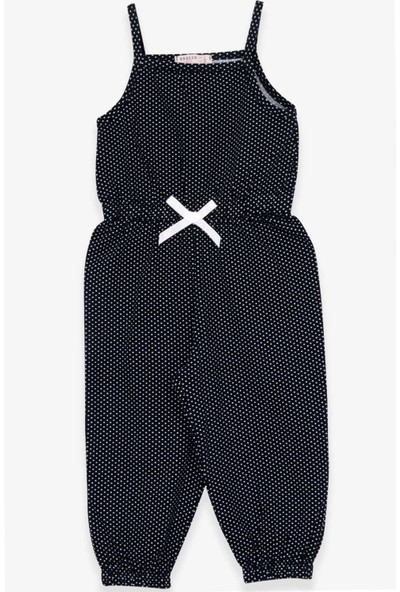 Breeze Kız Çocuk Tulum Puantiye Desenli Lacivert (2-6 Yaş)